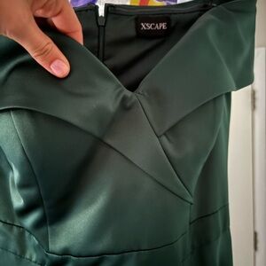 Xscape | Dresses | Emerald Green Satin Gown | Poshmark